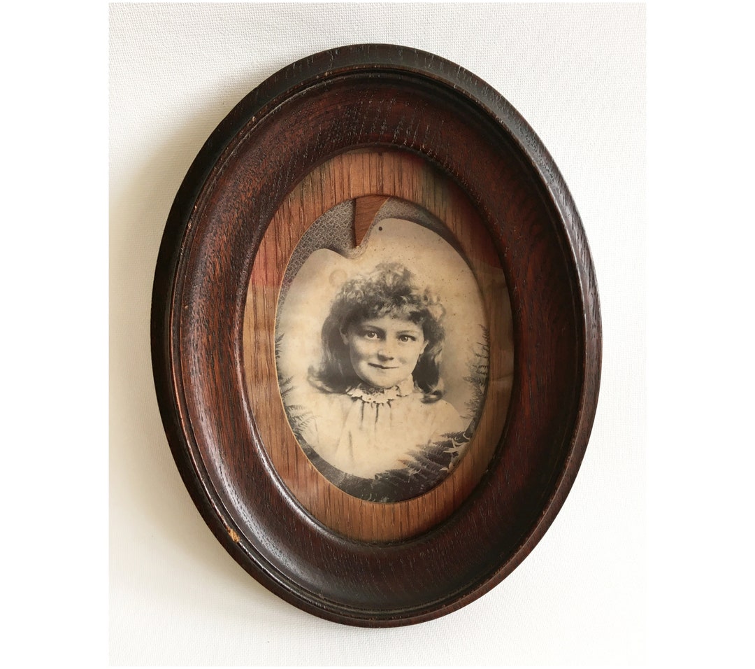 Victorian Oak Oval Picture Frame Photo Frame Solid Oak Concave - Etsy
