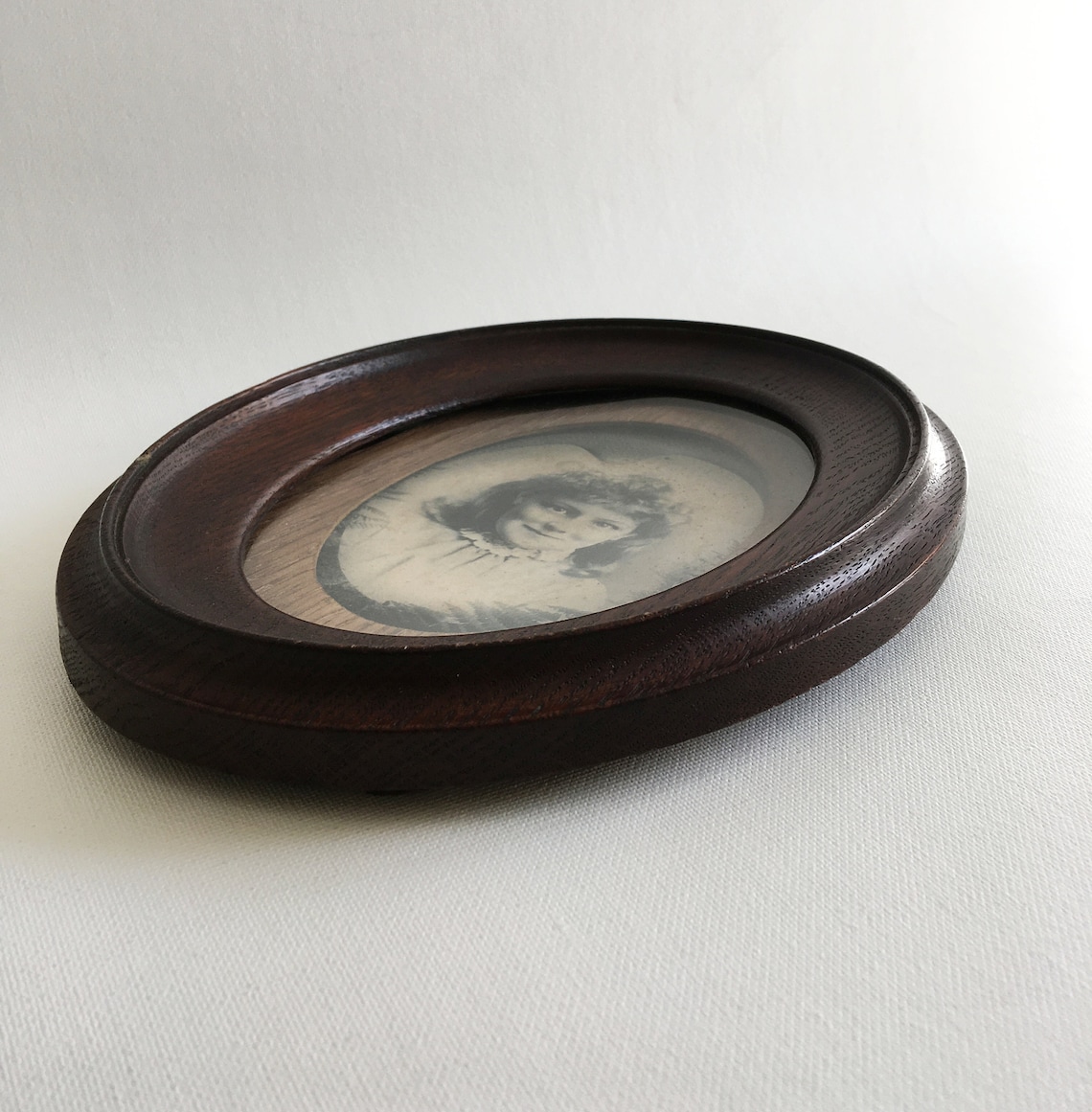 Victorian Oak Oval Picture Frame Photo Frame Solid Oak Concave Glass ...