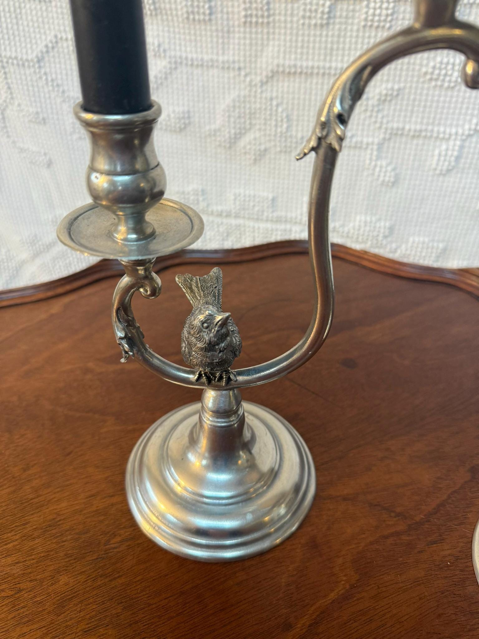 Two Taper Pewter Candelabra Song Bird - Etsy