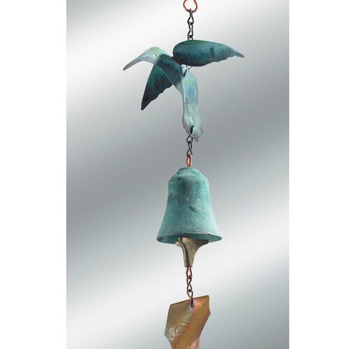 Harmony Hollow Hummingbird 3D Motif Bronze Wind Garden Bell | Etsy