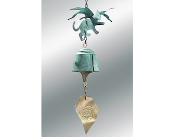 Harmony Hollow Hummingbird 3D Motif Bronze Wind Garden Bell | Etsy