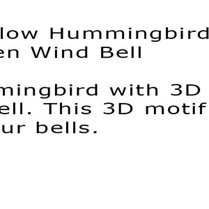 Harmony Hollow Hummingbird 3D Motif Bronze Wind Garden Bell - Etsy