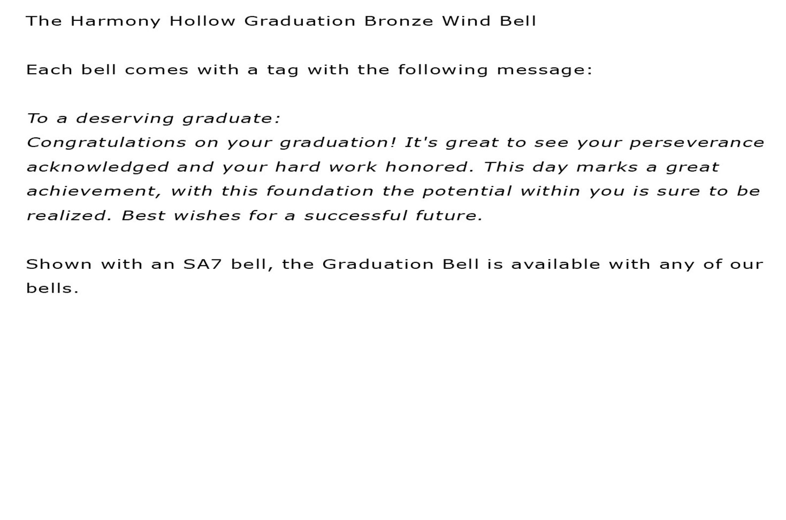 Harmony Hollow Graduation Gift Bronze Wind Bell - Etsy