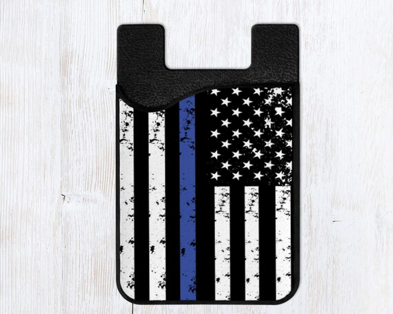 Phone Wallet Card Caddy With Thin Blue Line Police First | Etsy