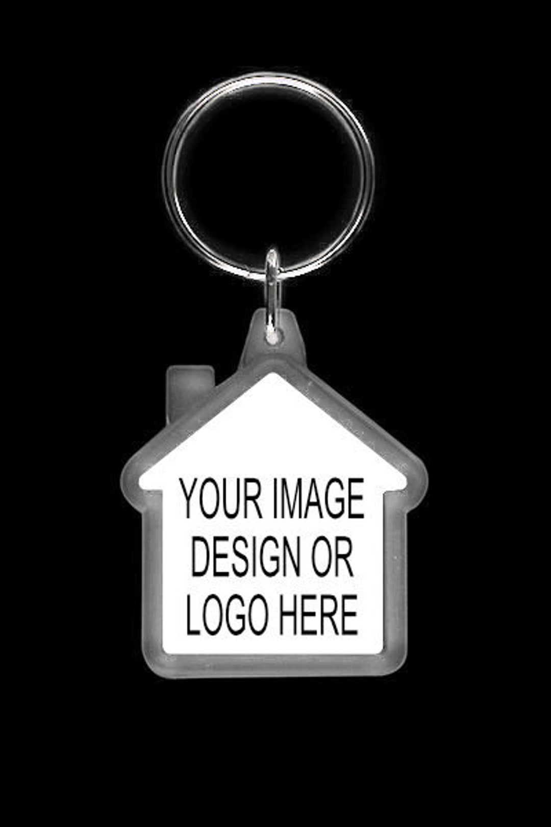 Photo or Promotional Logo Key-chain Double Sided Acrylic House Shape ...
