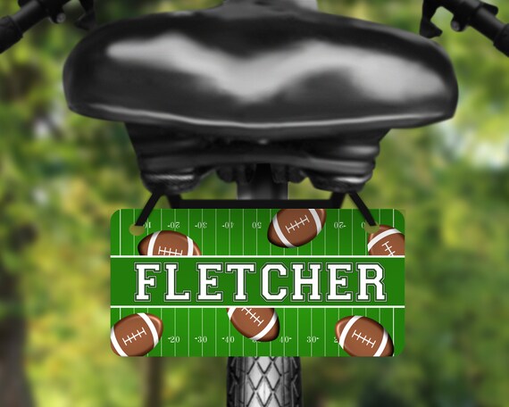 Football sports design aluminum bicycle tag bike license | Etsy