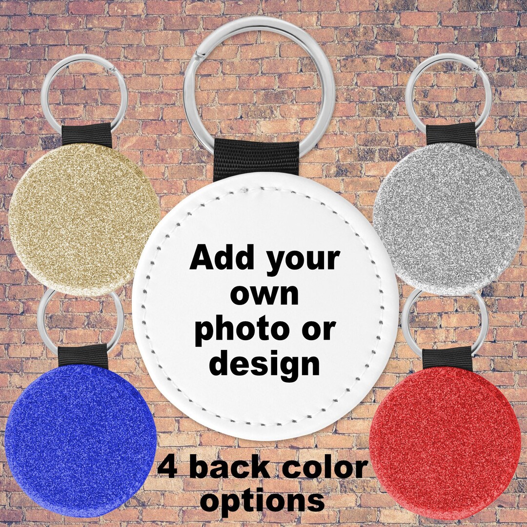 Photo Key-chain - Add a Photo to Front Side, Choose a Glitter Color for ...