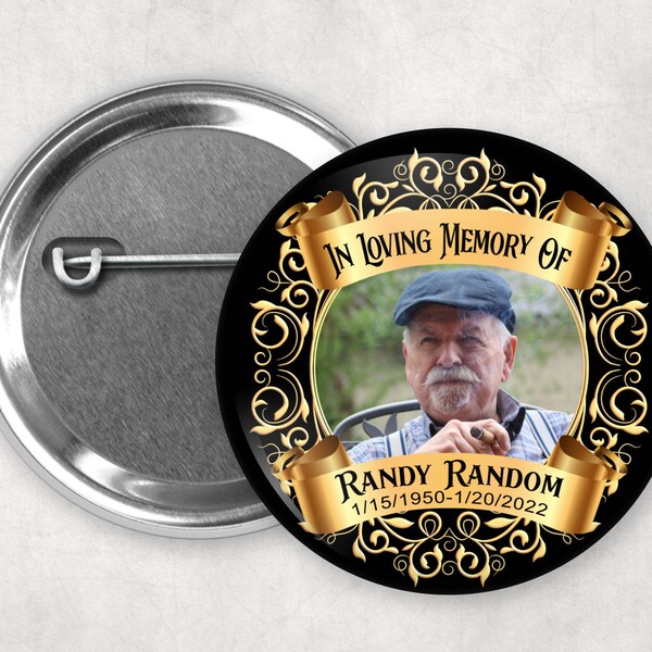 Memorial Button Template - Etsy