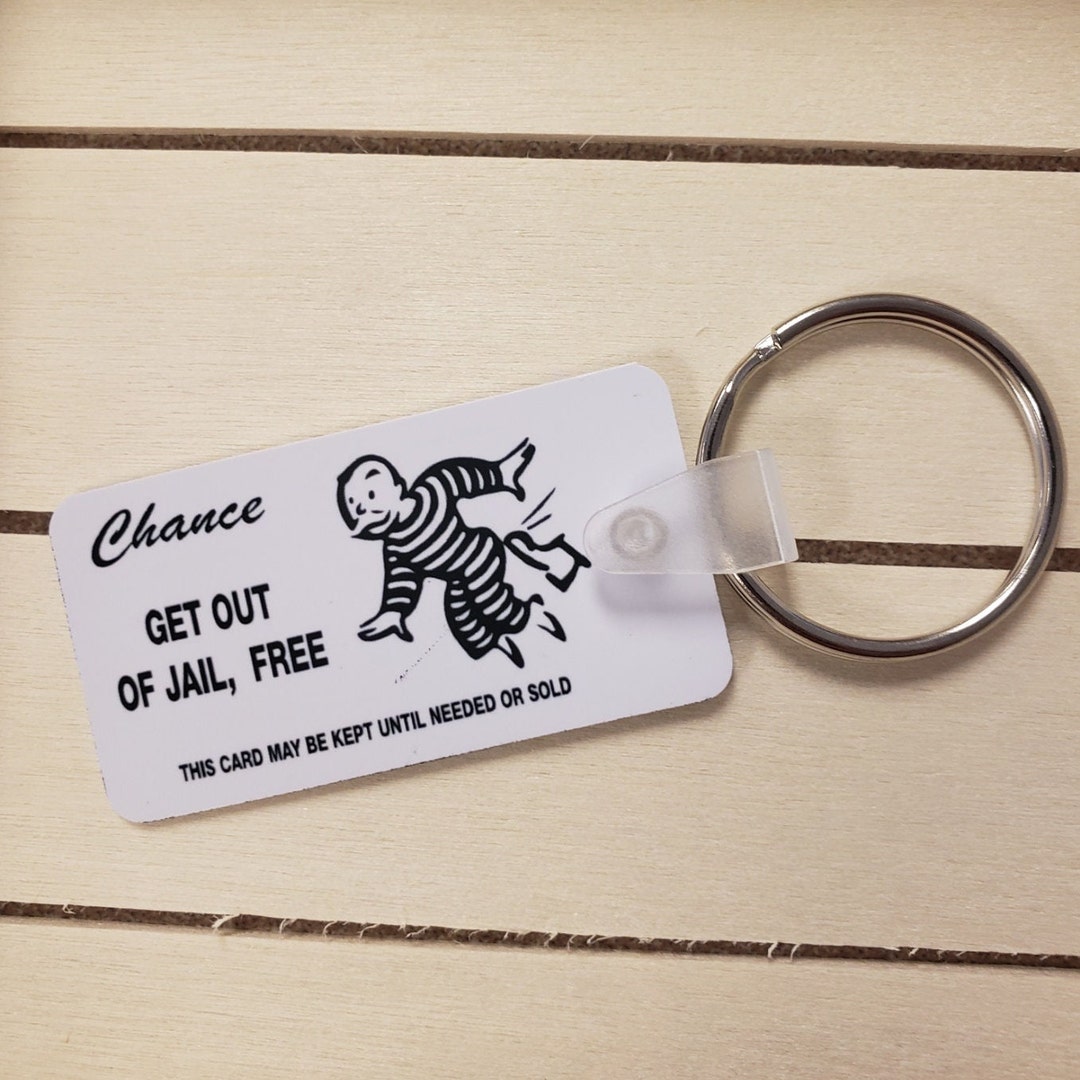 Get Out of Jail Free Keychain, Key Tag, Fun Gift - Etsy