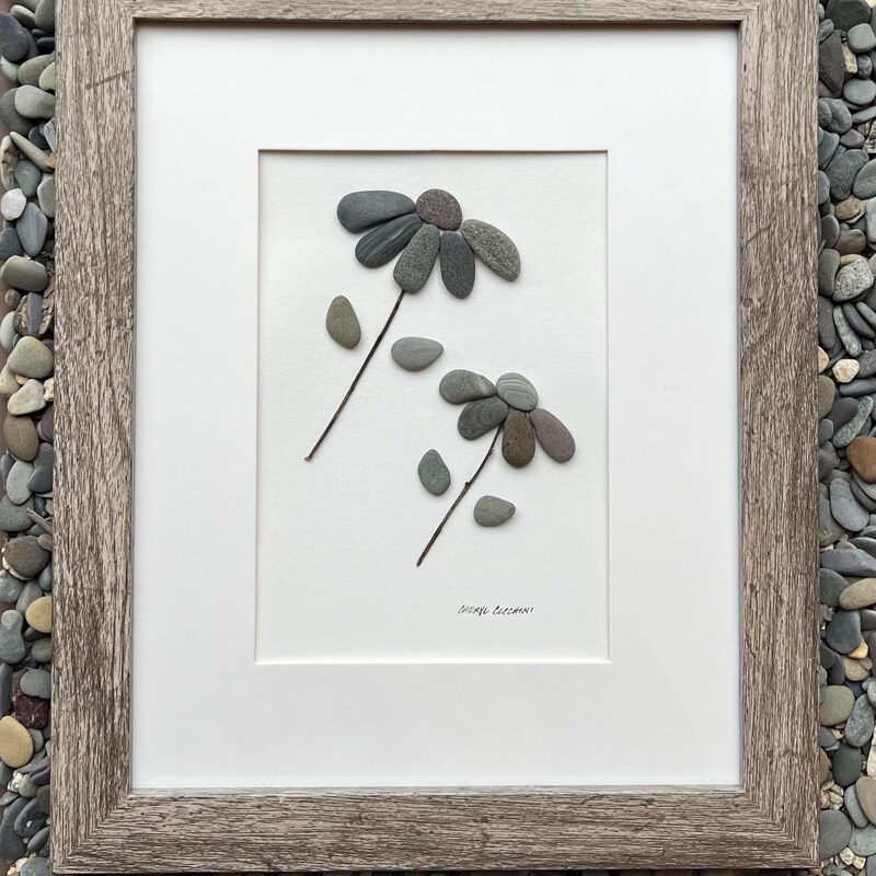 Pebble Art Flowers - Etsy