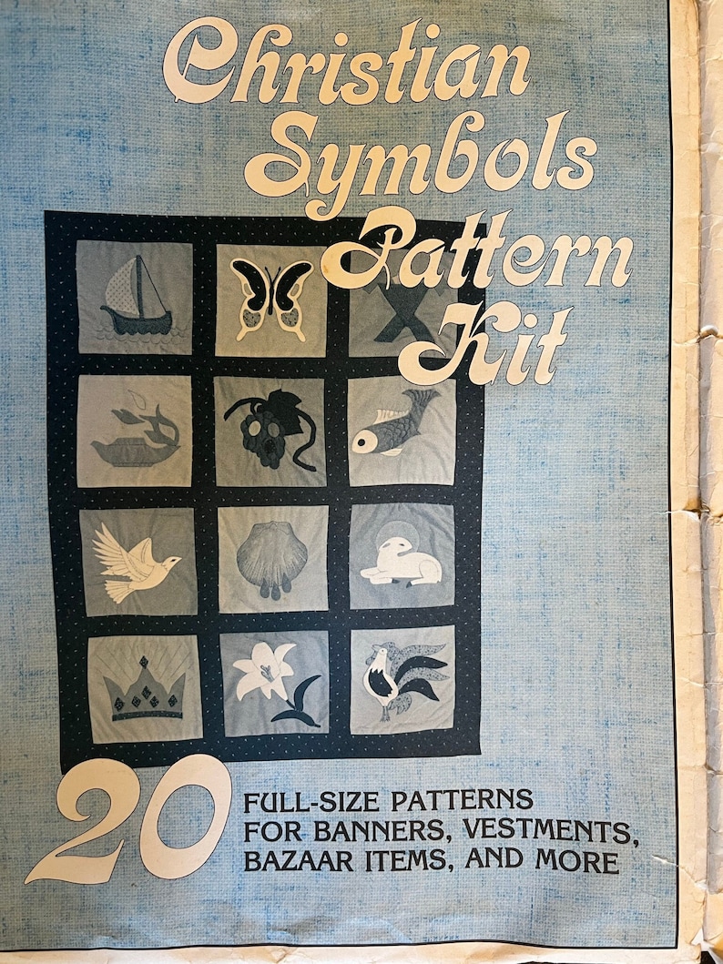 Vintage Christian Symbols Pattern Appliques Kit, Full-size Patterns ...