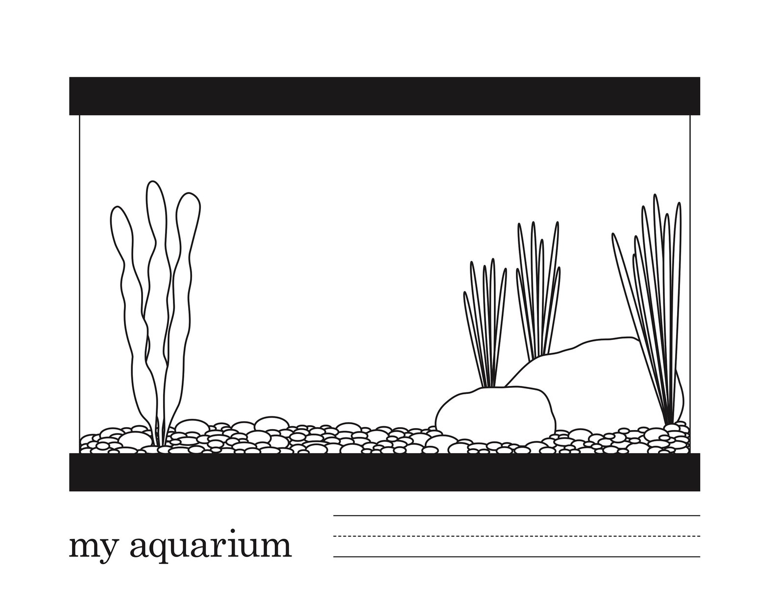 Creative Coloring Sheet - My Aquarium - Instant Download PDF - Etsy