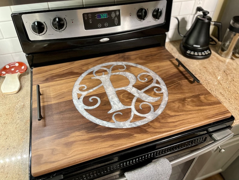 Custom Wood Stove Top Cover Oven Cover Walnut Noodle Board - Etsy