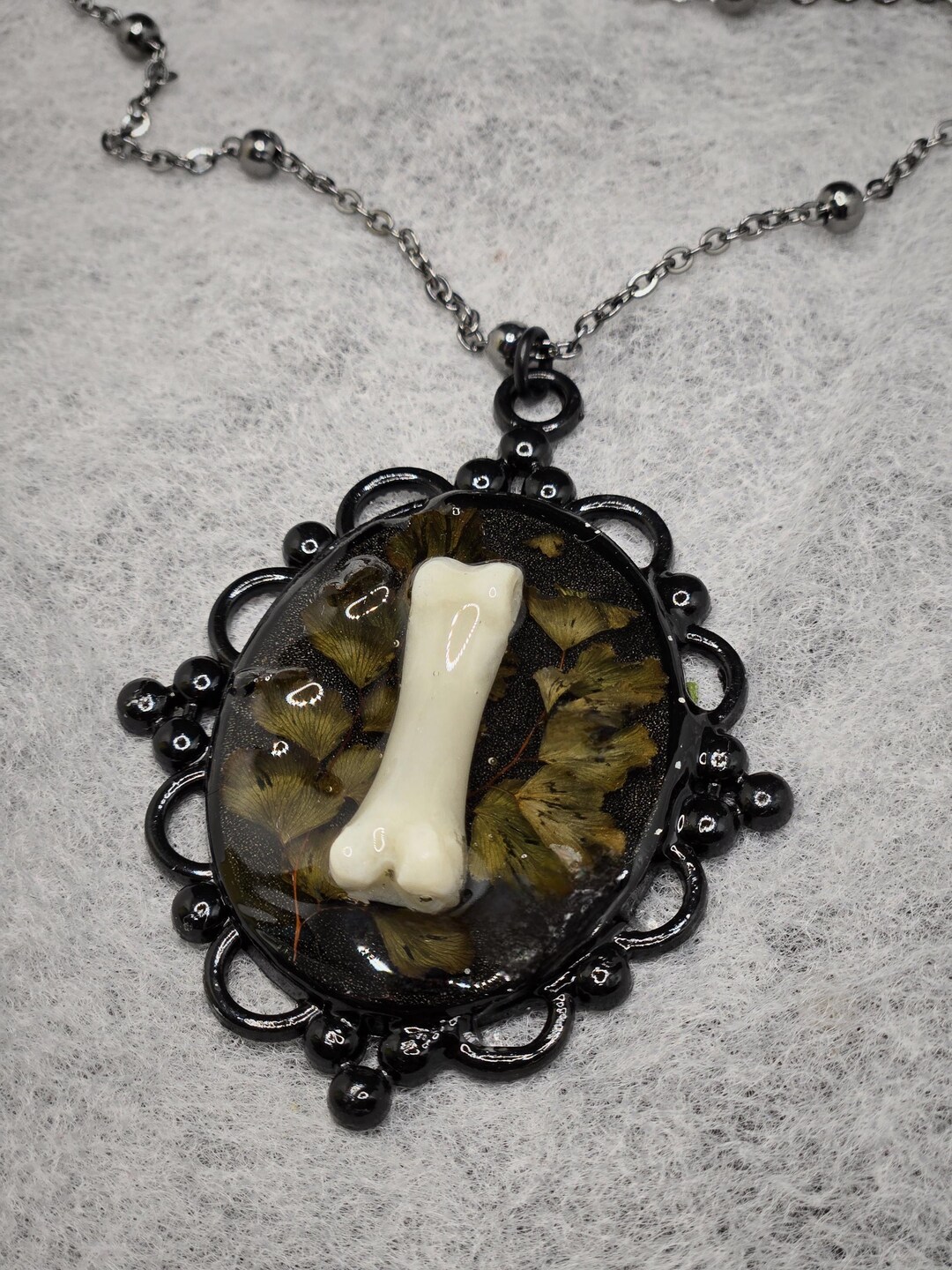 Coyote Toe Bone Phalange Set in Resin on Ornate Cameo Bezel Pendant ...