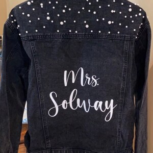 Bride Denim Jacket Pearl Jean Jacket Bride Jean Jacket - Etsy