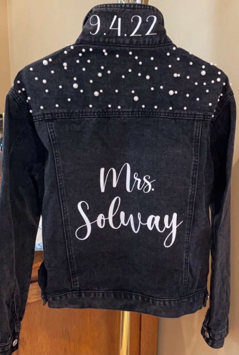 Bride Denim Jacket Pearl Jean Jacket Bride Jean Jacket - Etsy