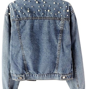 Bride Denim Jacket Pearl Jean Jacket Bride Jean Jacket - Etsy