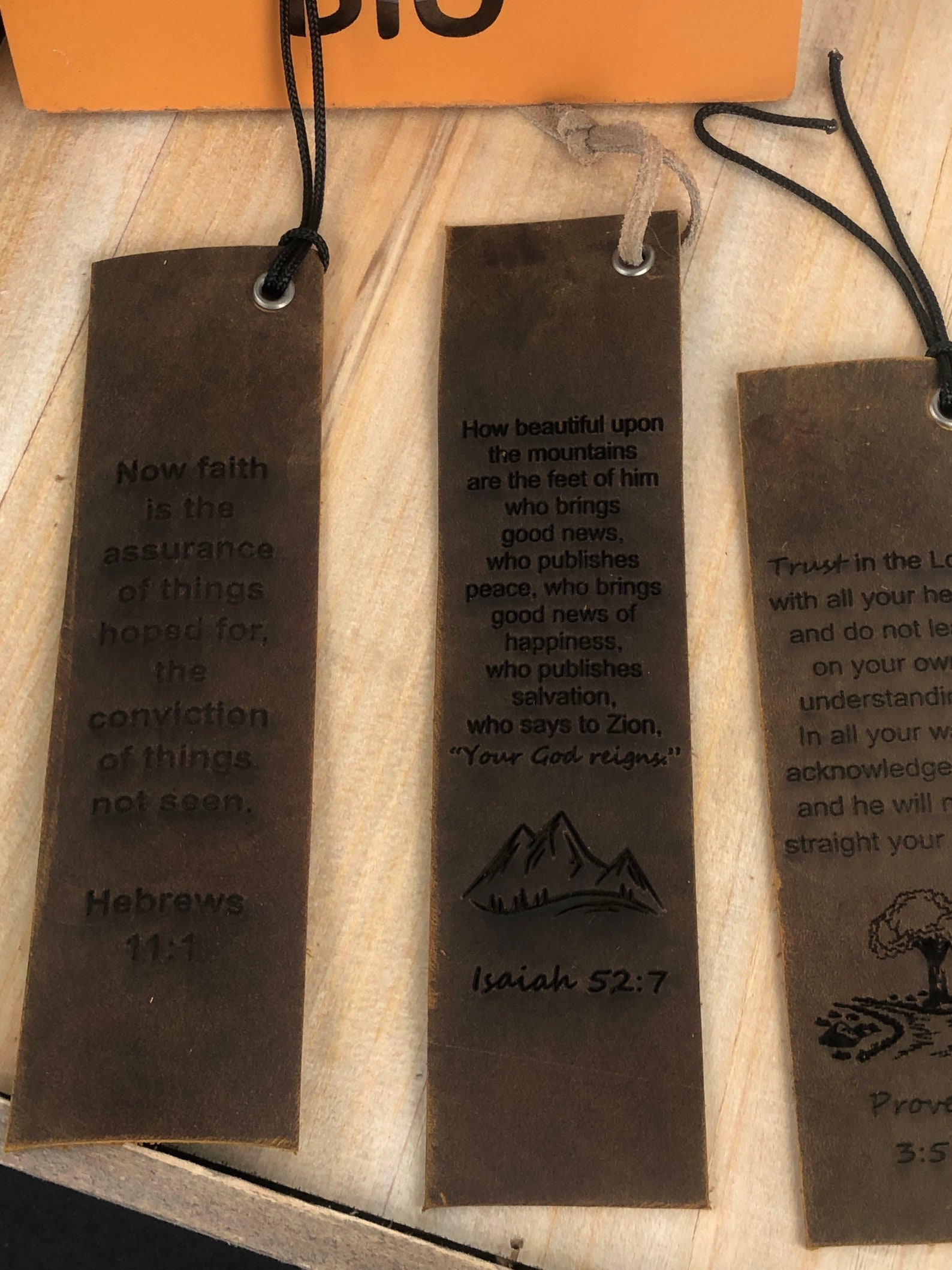 Leather Bible Verse Bookmark Gift Created Custom Just for You! Great ...