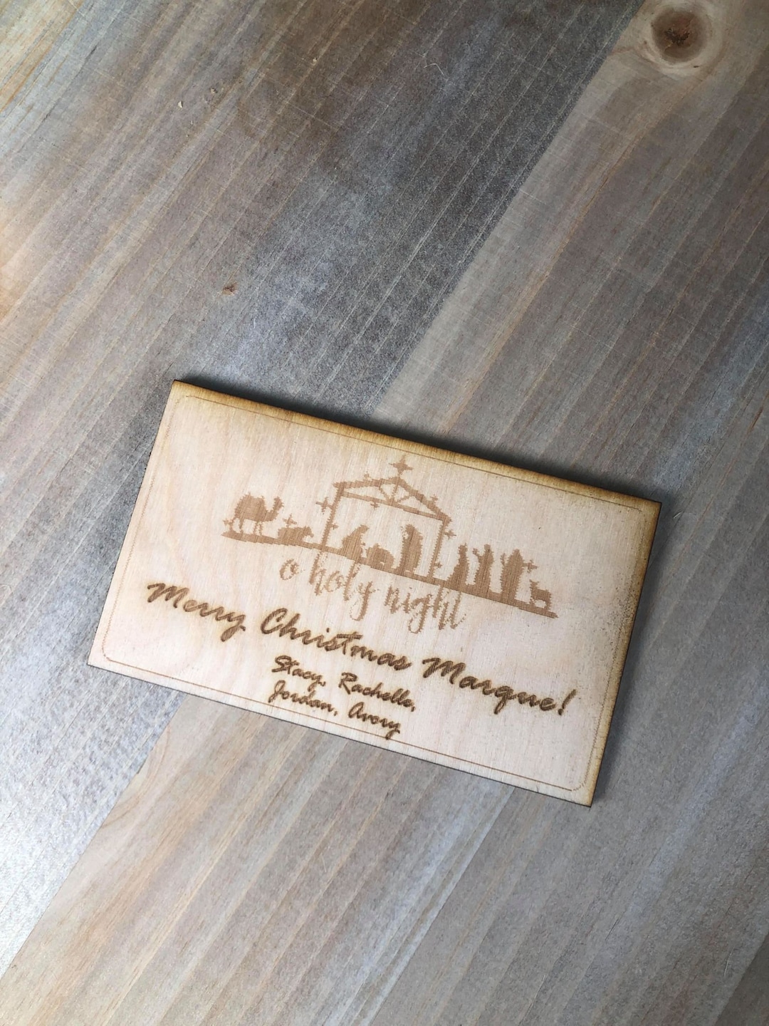 Personalized Wood Christmas Gift Card, Engraved Baltic Birch - Etsy