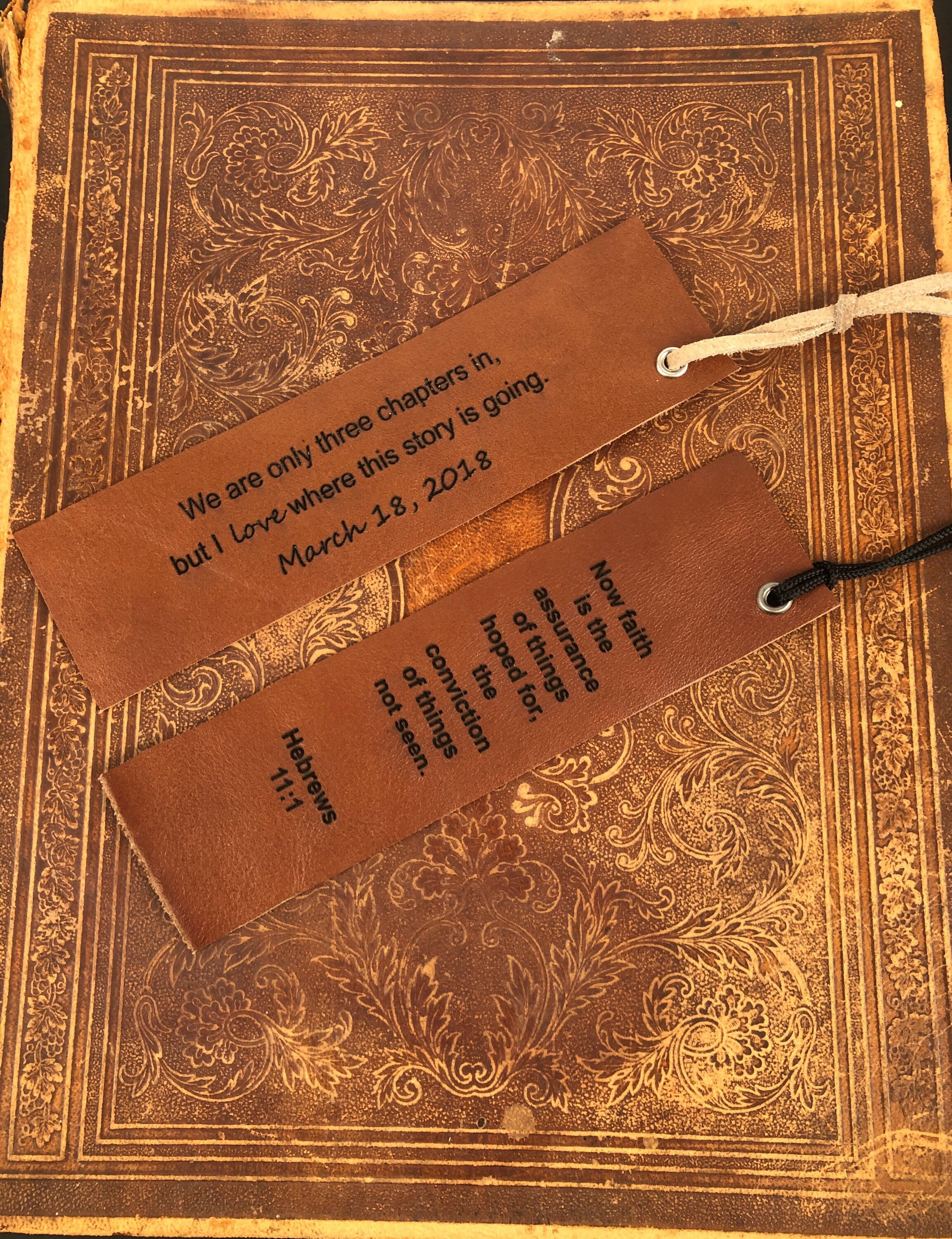 Leather Bible Verse Bookmark Gift Created Custom Just for You | Etsy
