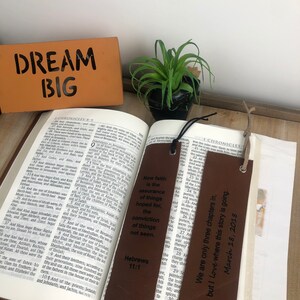 Leather Bible Verse Bookmark Gift Created Custom Just for You! Great ...