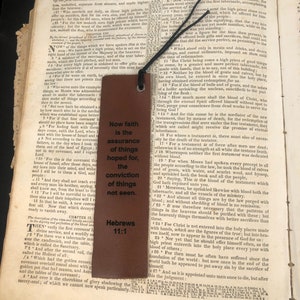 Leather Bible Verse Bookmark Gift Created Custom Just for You! Great ...