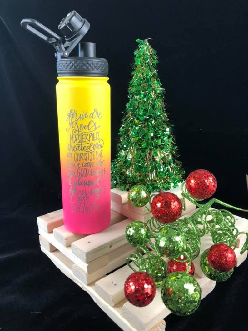 Bible Verse Water Bottle 32 Ounce or 22 Ounce, Create Your Own Custom ...