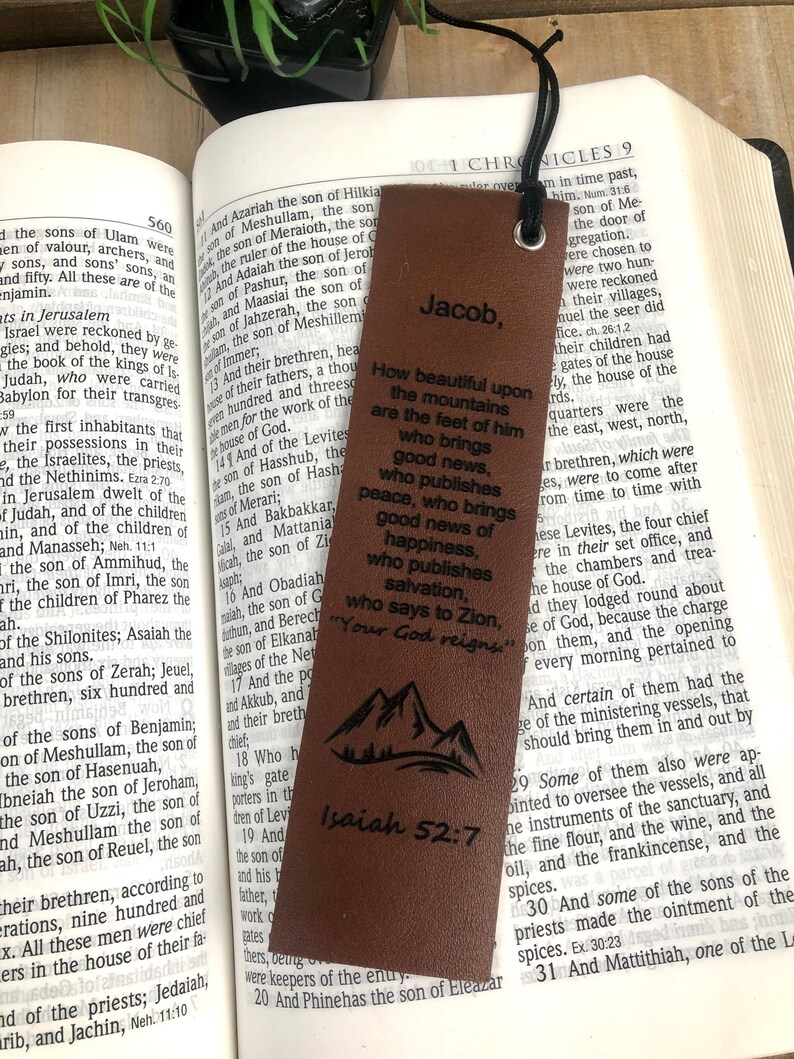 Leather Bible Verse Bookmark Gift Created Custom Just for You! Great ...