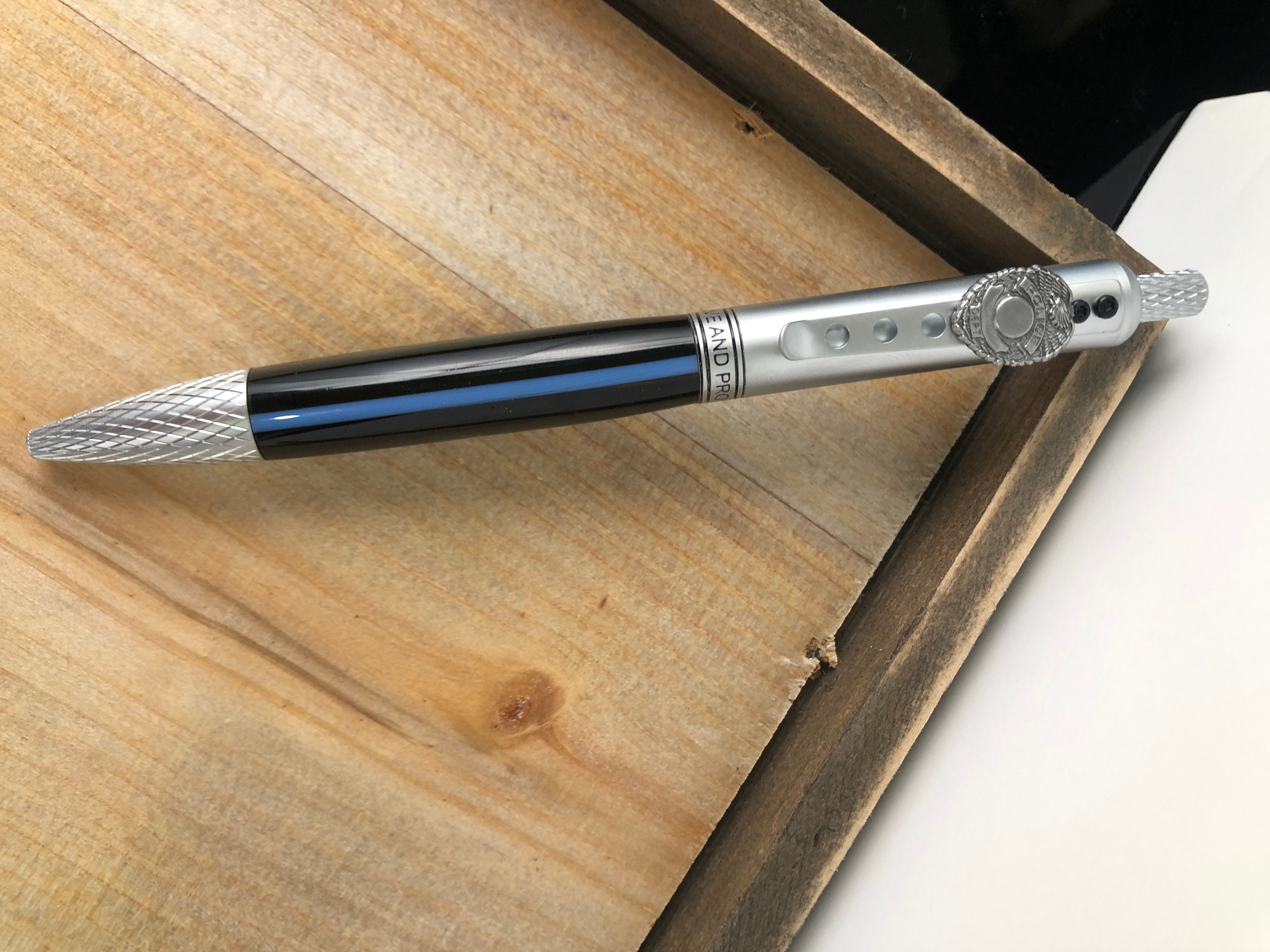 Policeman pen Law Enforcement Gift Thin Blue Line Pen | Etsy