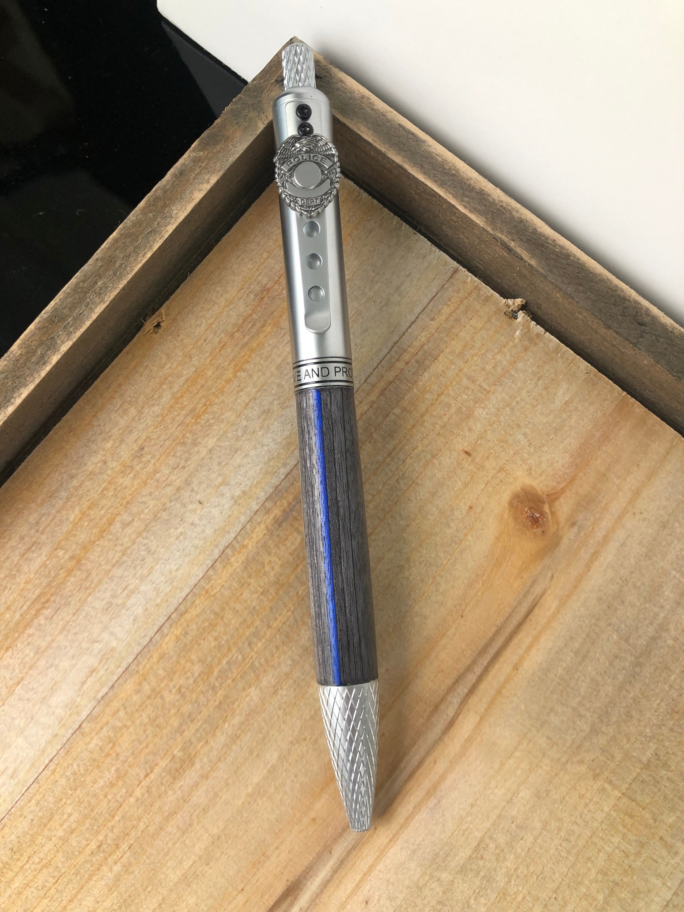Policeman Pen Law Enforcement Gift Thin Blue Line Pen - Etsy