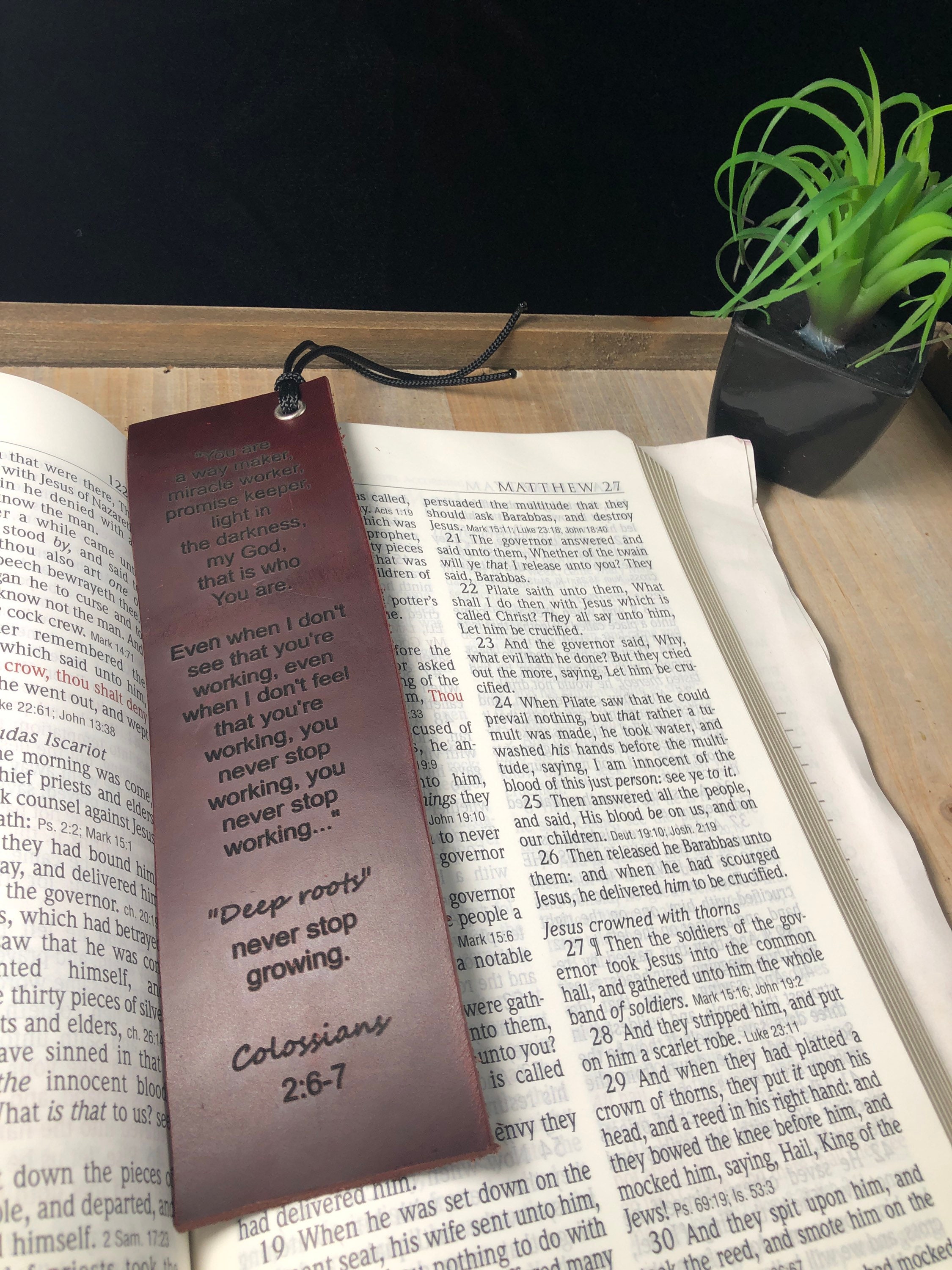 Leather bookmark gift created custom just for you Great | Etsy