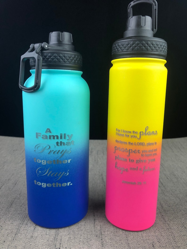 Bible verse water bottle 32 ounce or 22 ounce Create your own | Etsy