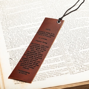 Leather Bible Verse Bookmark Gift Created Custom Just for You! Great ...