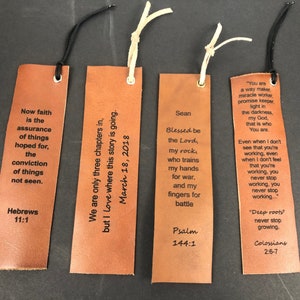 Leather Bible Verse Bookmark Gift Created Custom Just for You! Great ...