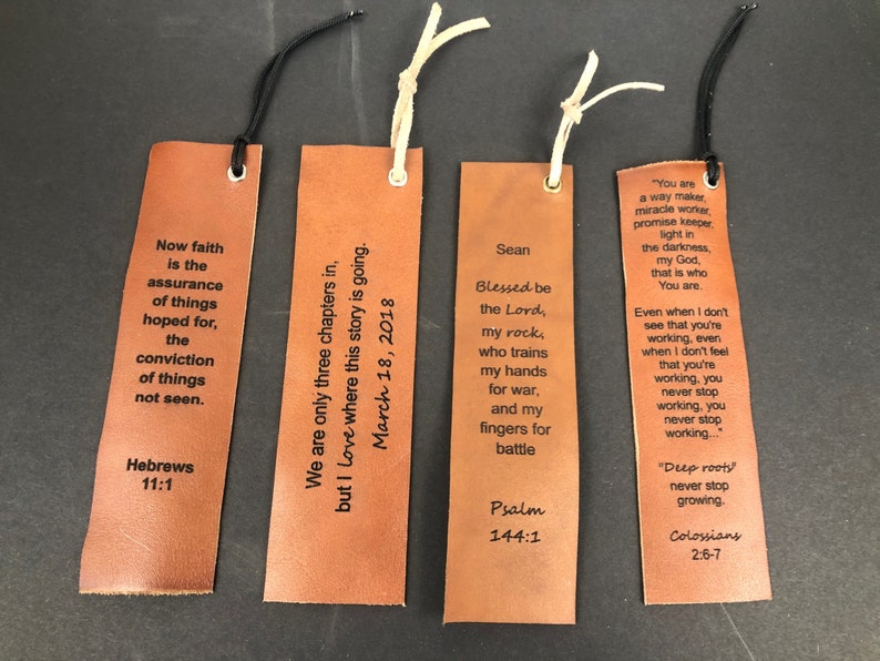 Leather Bible Verse Bookmark Gift Created Custom Just for You! Great ...