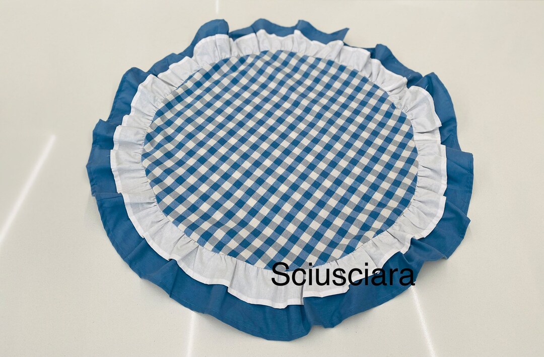 Round Table Runner, Shabby Chic Runner With Ruffles, Round Table ...