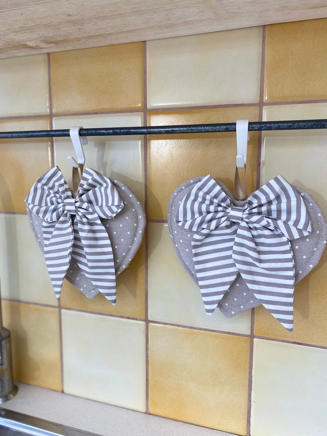 Shabby Chic Pot Holders, Kitchen Pot Holders, Heart Pot Holders, Shabby ...