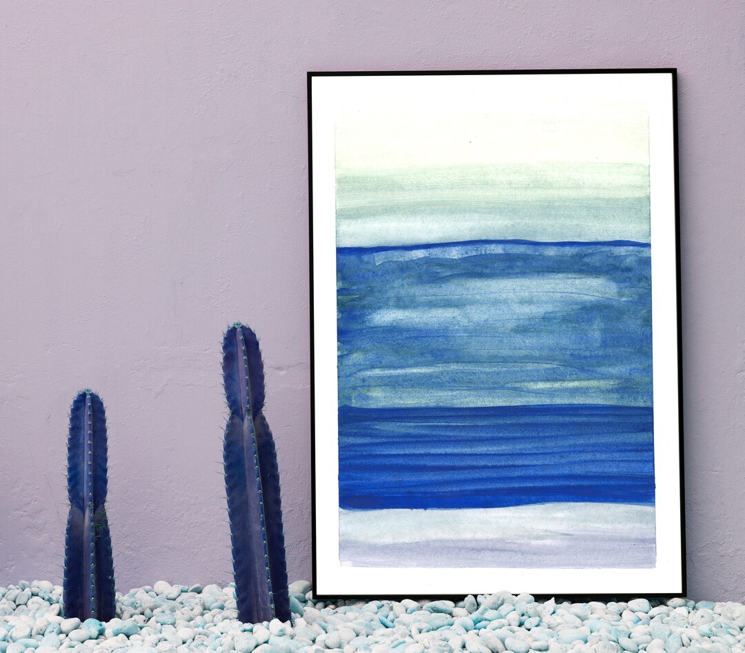 Ocean Watercolor Print, Ocean Decor, Abstract Oceanscape, Coastal ...