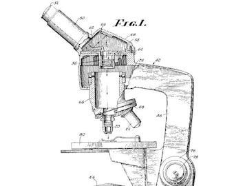 Microscope Patent Print - Etsy