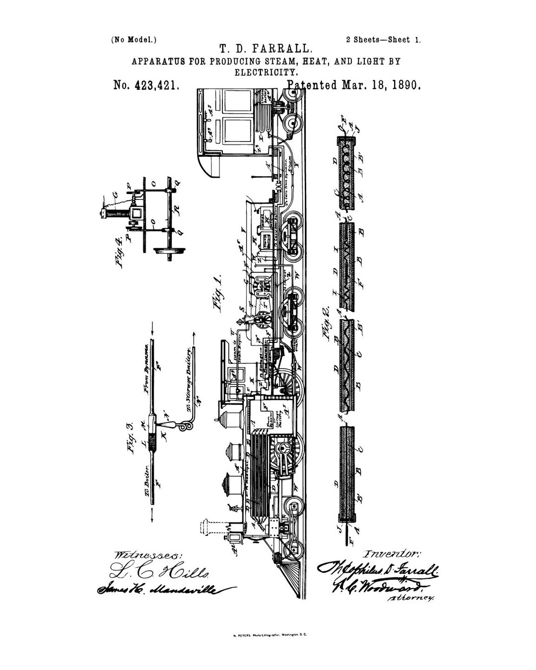 INSTANT DOWNLOAD - Train, Locomotive, Vehicle, Patent Print, Patent ...