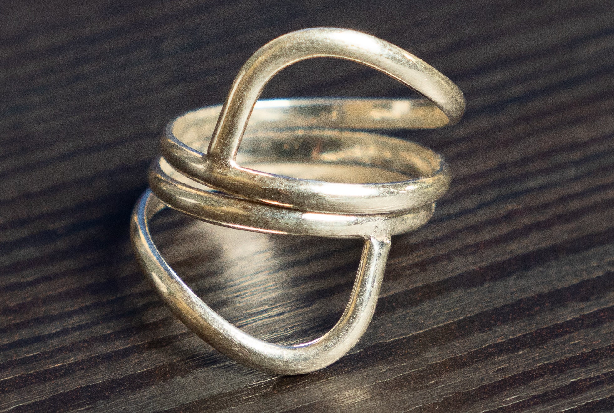 Minimalist Sterling Silver statement ring size 8 - Etsy.de