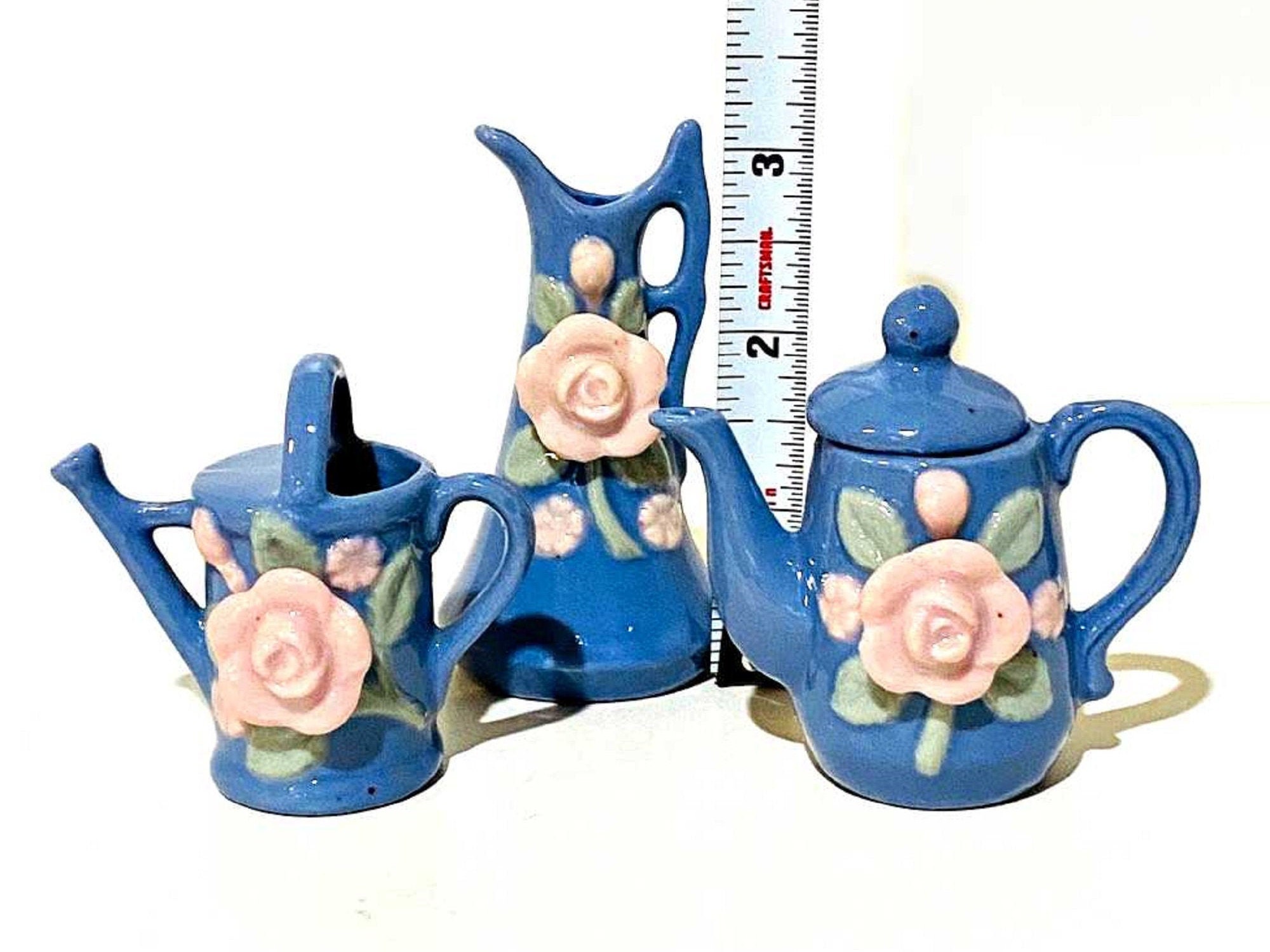 3 Miniature Porcelain Pieces: Pitcher Watering Can Teapot - Etsy Canada