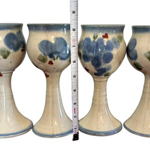Set of 4 Vintage MV Studio Art Pottery Goblets Chalices off - Etsy