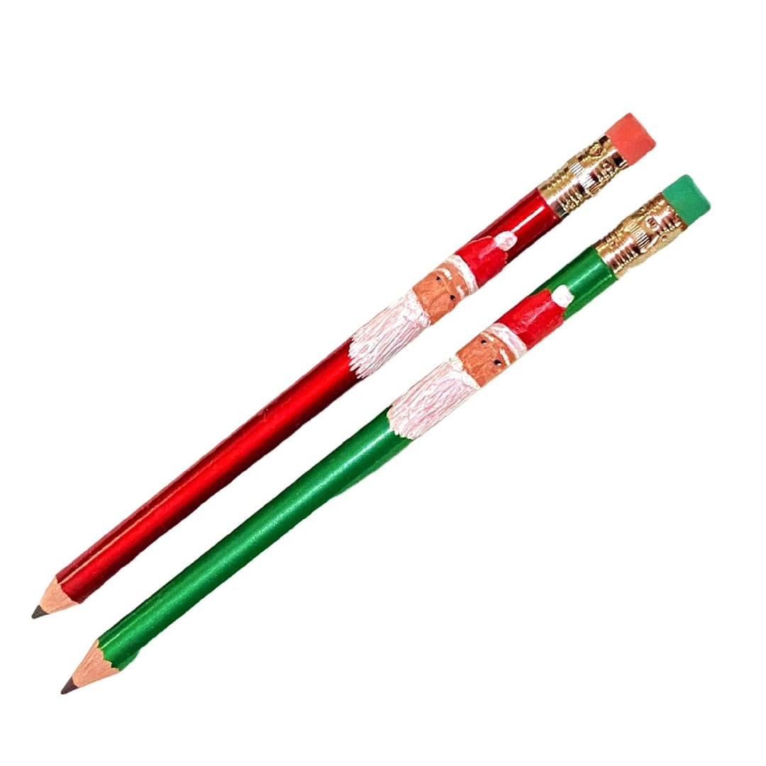 Two 2 Vintage Pedigree Husky Empire Pencils Red & Green Hand Carved ...