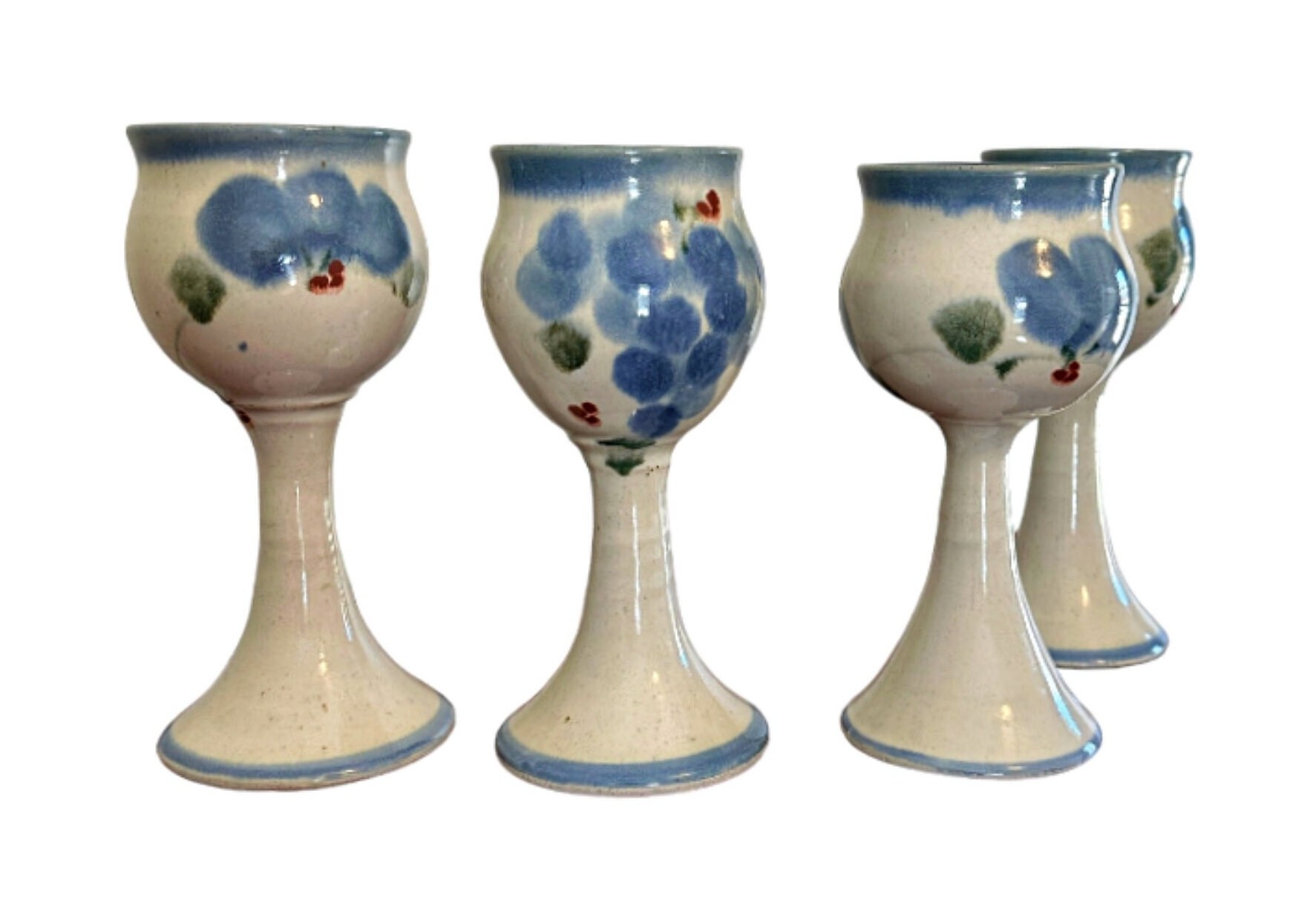 Set of 4 Vintage MV Studio Art Pottery Goblets Chalices off - Etsy