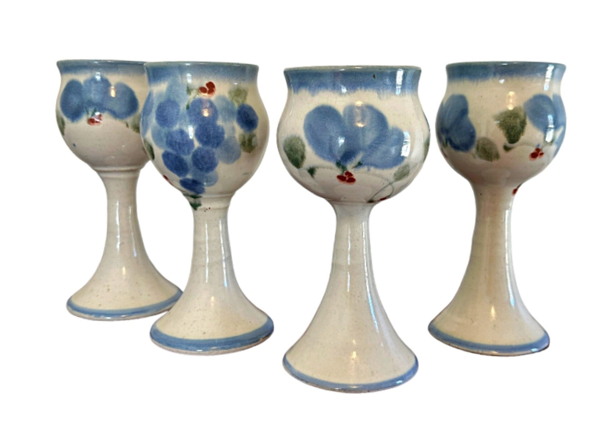 Set of 4 Vintage MV Studio Art Pottery Goblets Chalices off - Etsy