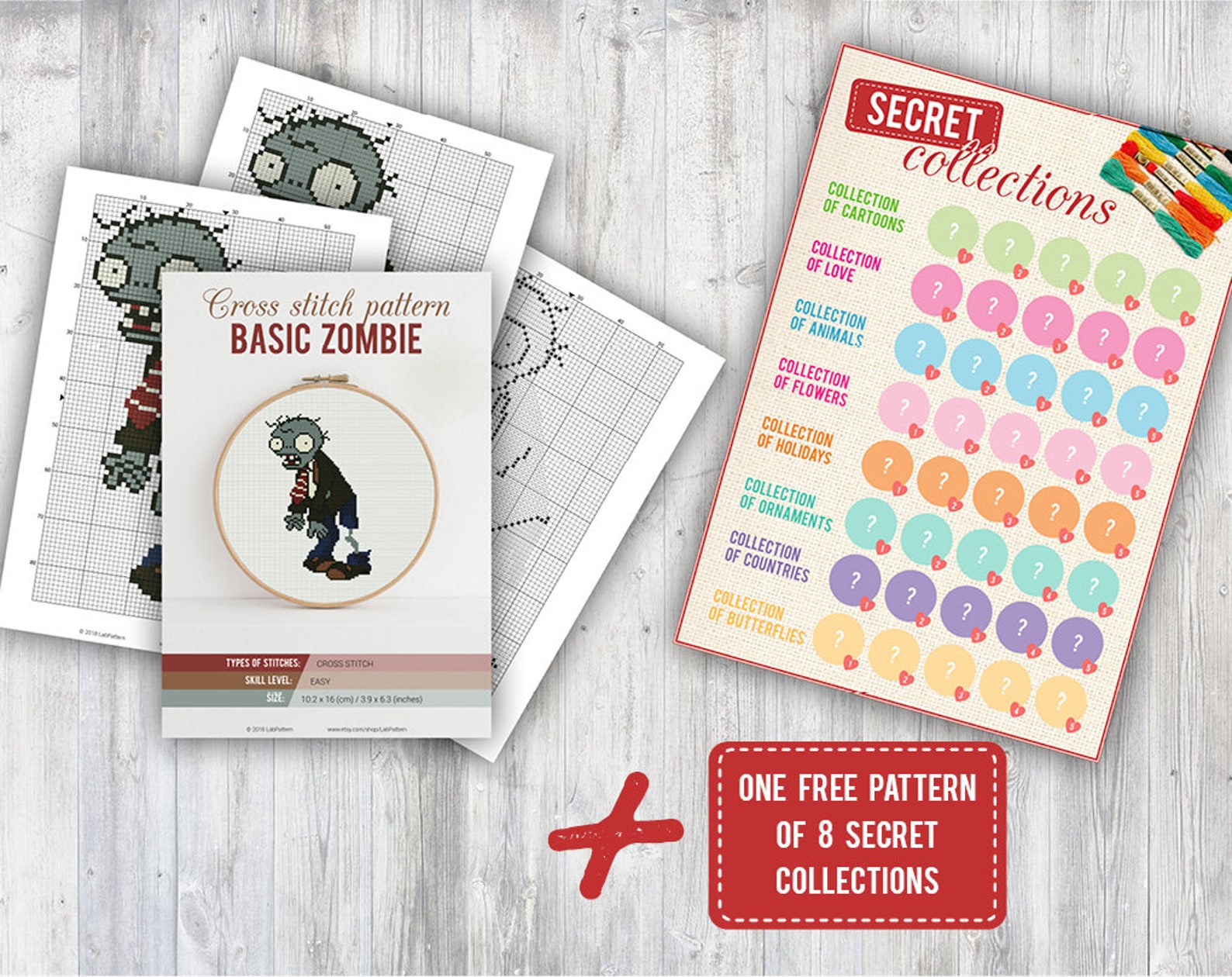 Cross Stitch Pattern Basic Zombie Cross Stitch Pattern Plants - Etsy