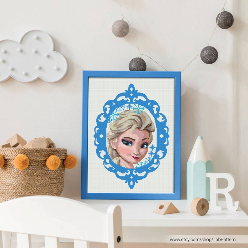 Elsa Frozen Snowflake Cross Stitch Pattern Embroidery | Etsy