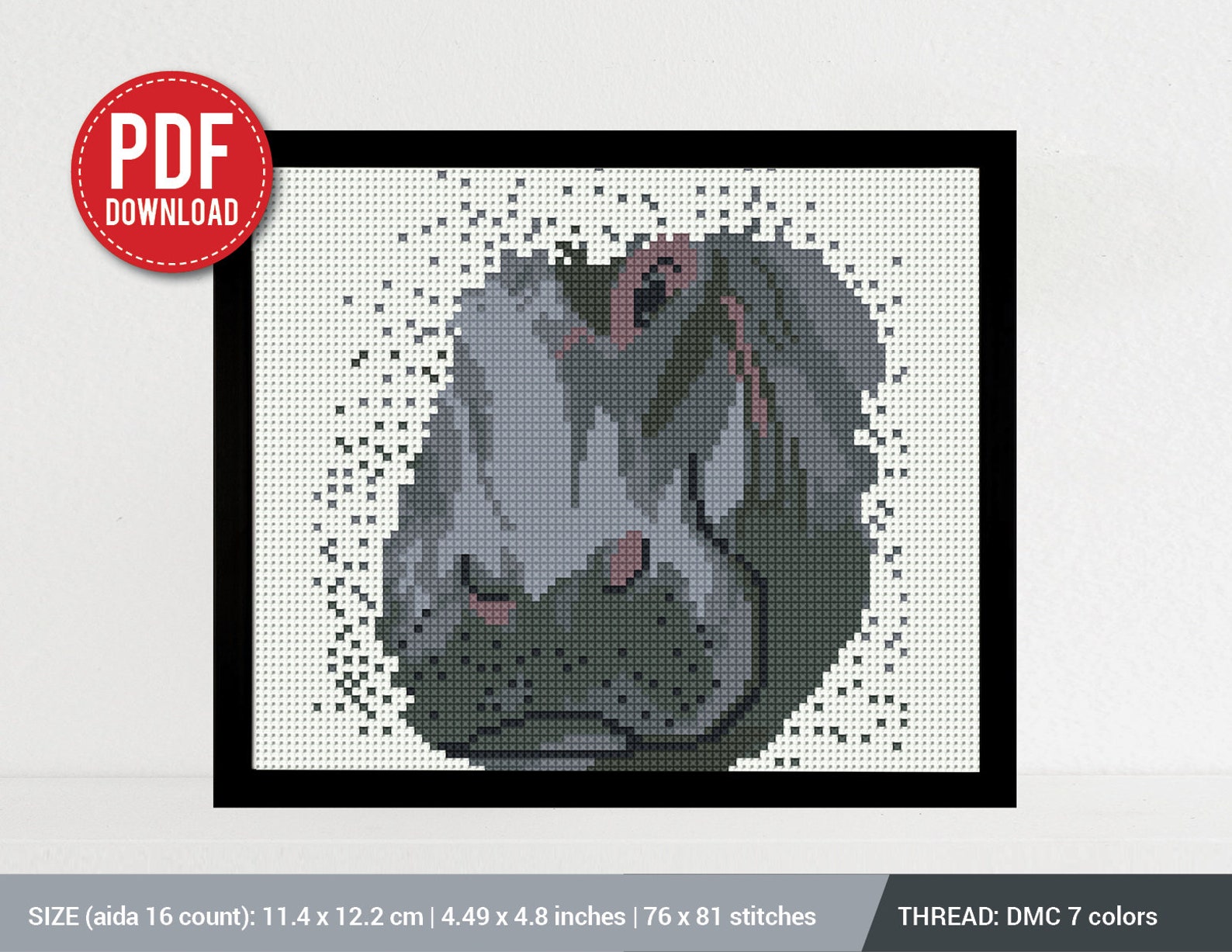 Hippo Cross Stitch Pattern Embroidery Pattern Instant - Etsy