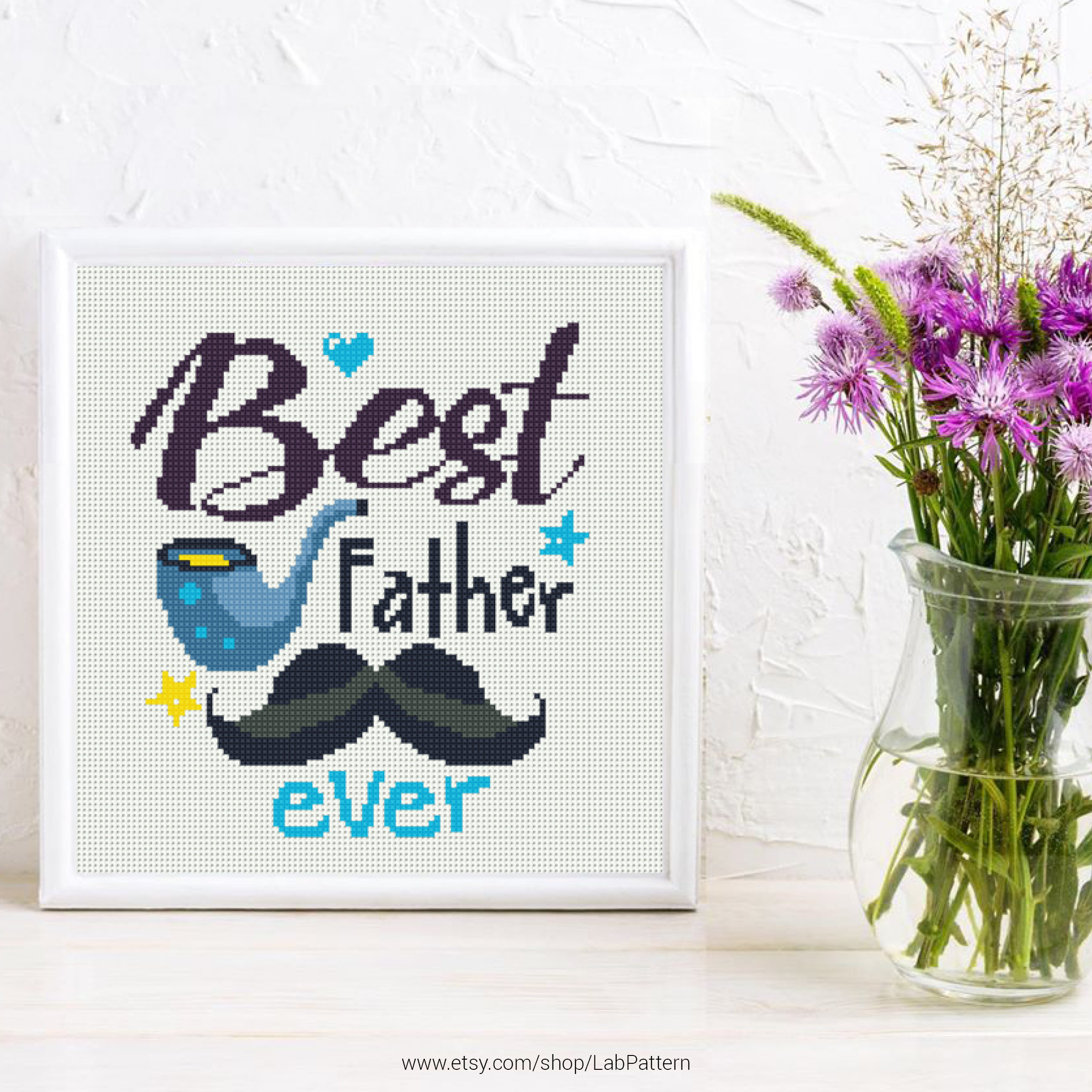 Best Father Cross Stitch Pattern Embroidery Pattern - Etsy